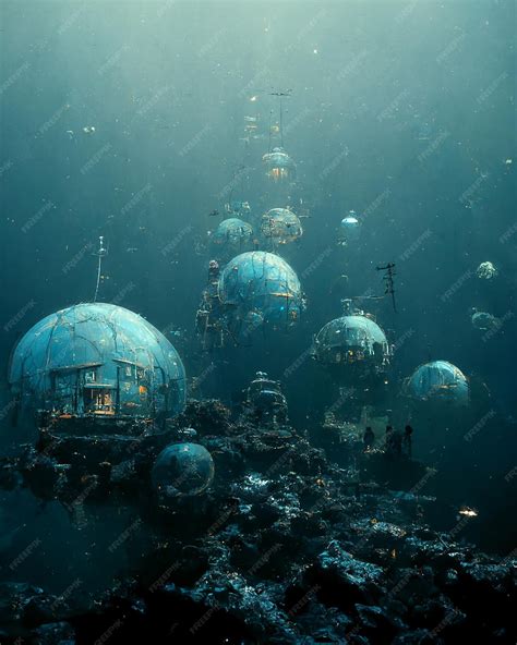 Premium Photo Alien Underwater Base In Sea Abyss Scifi 3d Digital Art