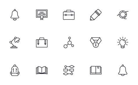 Education Line Icon Set Collection Of High Quality Signs For Web