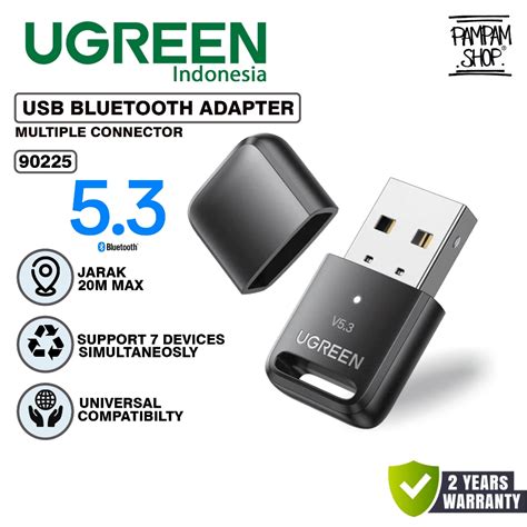 Jual Ugreen 90225 Bluetooth Receiver Bt 5 3 Adapter Wireless Usb Dongle Transmitter For Pc