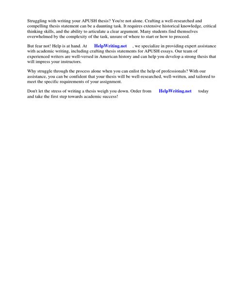 Apush Thesis Examples Download Free Pdf Essays Thomas Jefferson
