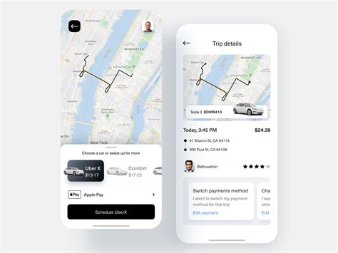 Concept For Uber Taxi App Mobile App App