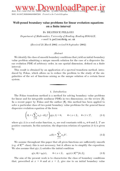 Pdf Well Posed Boundary Value Problems For Linear Evolution Equations