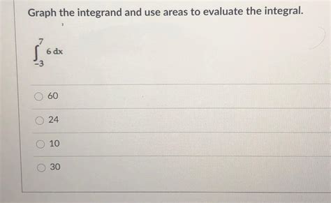 Solved Graph The Integrand And Use Areas To Evaluate The Chegg Com