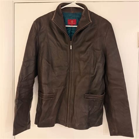 Cole Haan Jackets And Coats Cole Haan Brown Genuine Leather Zip