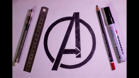 How To Draw Avengers Logo With Pen And Marker Ll Easy Steps Youtube