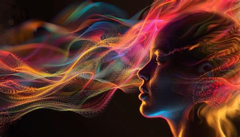 Premium Photo Profile Of Person In Vibrant Abstract Sonic Waves Symbolizing Synesthesia