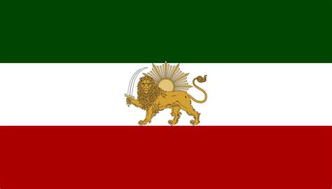 Iran Flag Lion And Sun Emblem
