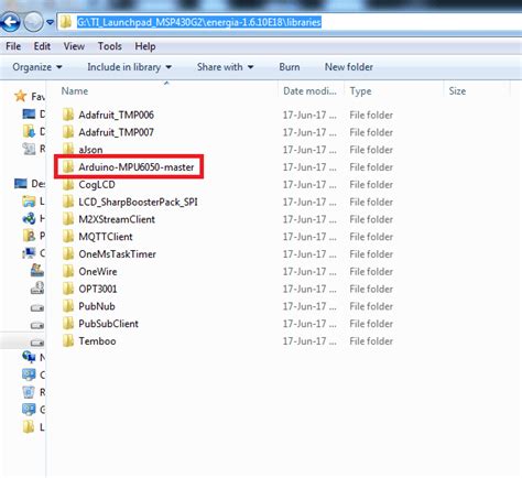 Adding A New Library To Energia IDE And Using It TI Launchpad