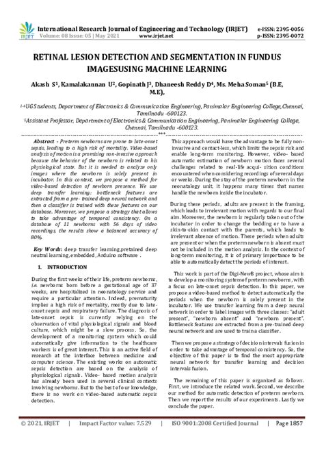 Pdf Irjet Retinal Lesion Detection And Segmentation In Fundus Images Using Machine Learning