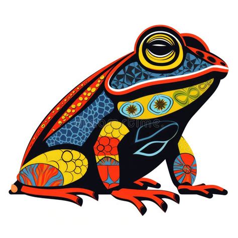 Psychedelic Toad Portrait In Bright Pop Art Style Isolated On White