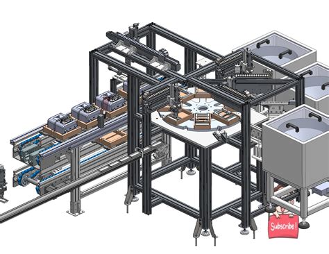 Industrial 3d Model Upper Case Assembly Line Machine World