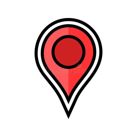 pointer red map location color icon vector illustration stock vector