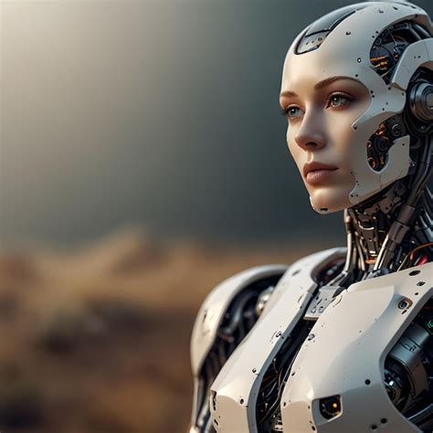 A Woman In A White Robot With The Words Robot On The Face Premium Ai