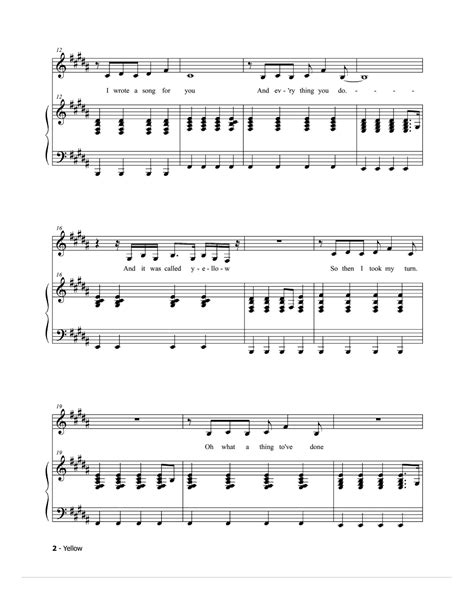 Yellow Chords Coldplay Easy Guitar Songs Guitar Chords