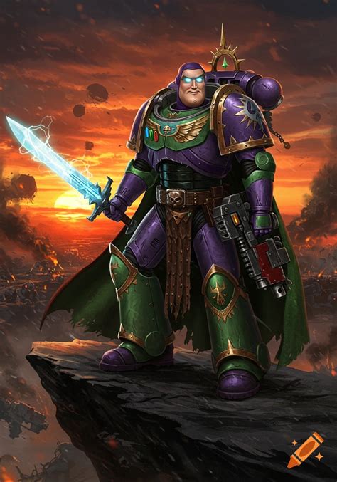 Buzz Lightyear As A Warhammer 40k Space Marine Armored Holding A