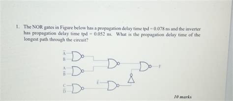 Solved The NOR Gates In Figure Below Has A Propagation Chegg