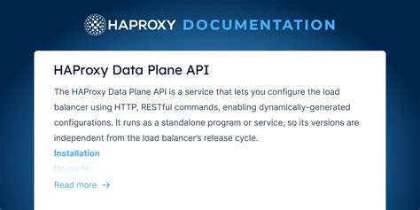 Haproxy Technologies On Linkedin The Haproxy Data Plane Api Lets You Configure The Load