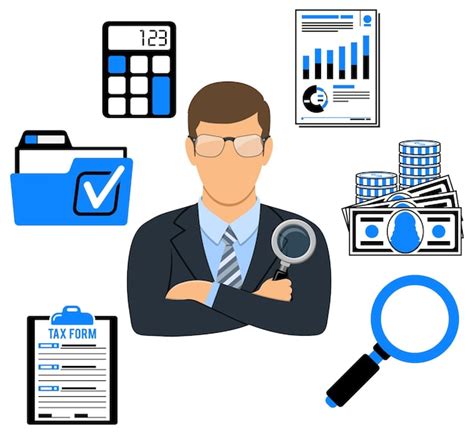 Premium Vector Auditing Tax Accounting Infographics Auditor Holds