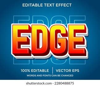 Editable Edge Text Effect Vector Stock Vector Royalty Free Shutterstock