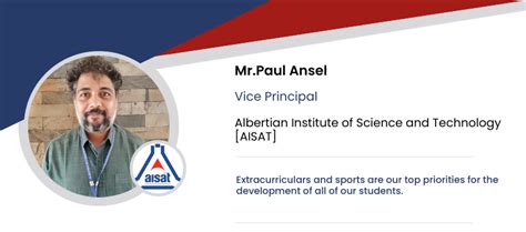Aisat Engineering College Mr Paul Ansel Vice Principal