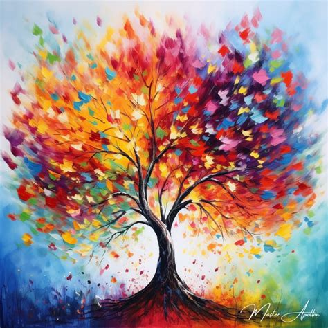 Abstract Tree Tableau Of Happiness High End Oil Painting Reproduction