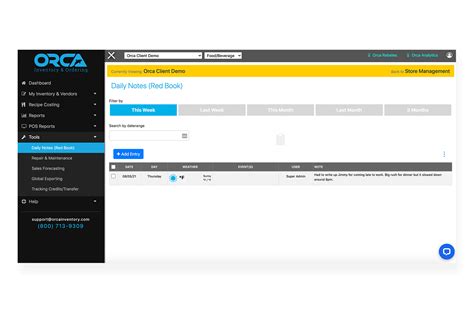 Restaurant Manager Red Book Software Orca Inventory