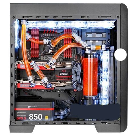 Pc Liquid Water Cooling Kit 240mm Radiator Pump Reservoir Cpu Block Tube Us Ebay