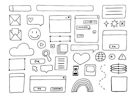 retro pc elements user interface operating system windows icons in