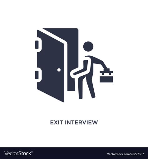 Exit Interview Icon On White Background Simple Vector Image