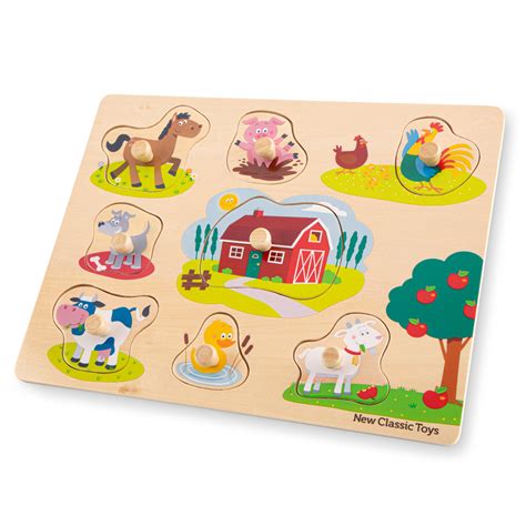 Peg Puzzle Farm 8 Pieces Toy Dubai Toys Mena Llc