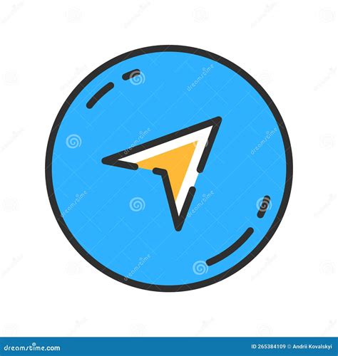 Navigation Line Icon Gps System Logo For App Or Web Page Stock Illustration Illustration Of