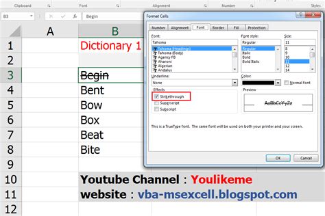 How To Do A Strikethrough In Excel Excel 2016 การขีดฆ่าตัวอักษรด้วย Excel 2016 สูตร Excel