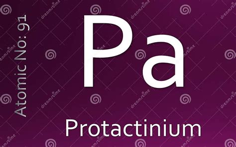 Protactinium Chemical Element Symbol On Magenta Background Stock Illustration Illustration Of
