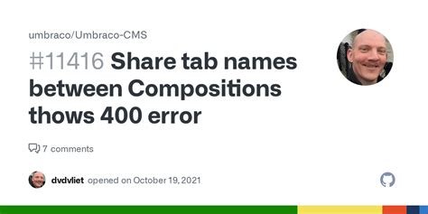 Share Tab Names Between Compositions Thows 400 Error · Issue 11416 · Umbracoumbraco Cms · Github