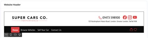 website header and footer usage guide documentation motordesk help