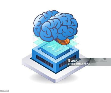 인공 지능 서버 기술 인포 그래픽 3d 일러스트 평면 아이소 메트릭 0명에 대한 스톡 벡터 아트 및 기타 이미지 0명 개념 개념과 주제 Istock