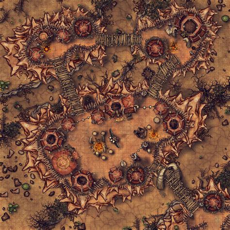 Orc Settlement Battlemap 60x60 By Savingthrower On Deviantart