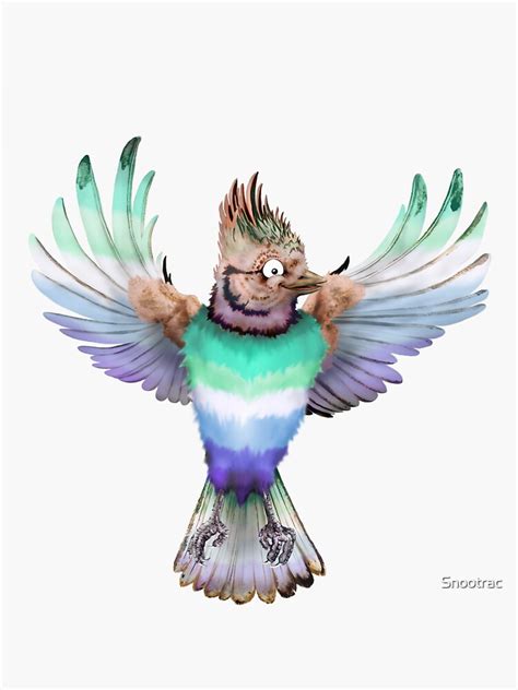 Gay Men Pride Flag Cartoon Bird Sticker By Snootrac Redbubble