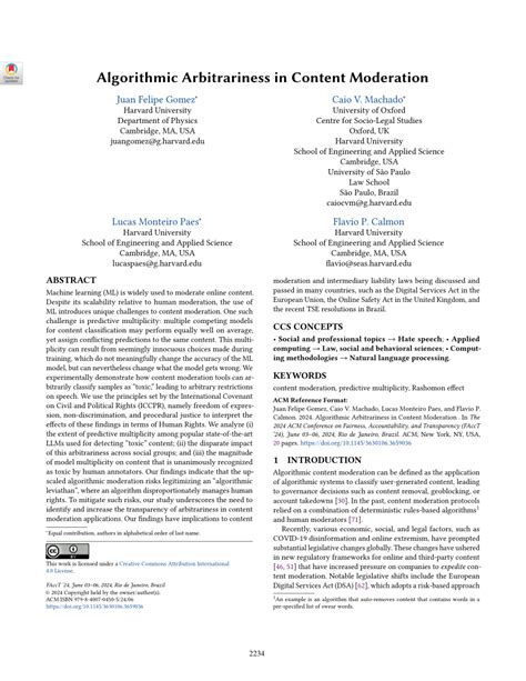 Pdf Algorithmic Arbitrariness In Content Moderation