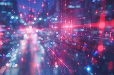 Ai Data Visualization With Vibrant Neon Lights Representing Modern Technology And Innovation