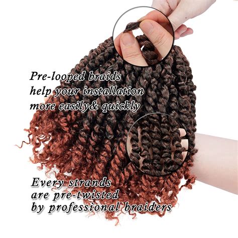 Buy 8 Packs Passion Twist Hair 8 Inch Pre Twisted Passion Twist Crochet