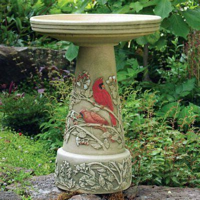Burley Clay Summer Cardinal Bird Bath Set
