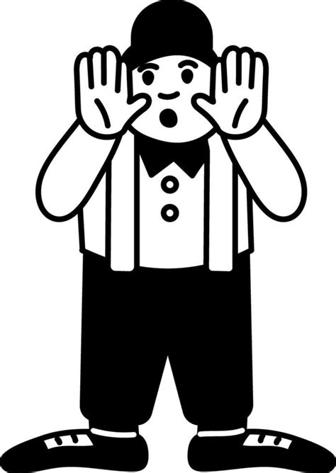 Mime Performance Hand Drawn Character Illustration 59017152 Vector Art