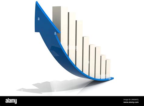 White Bar Chart On The Blue Arrow Stock Photo Alamy