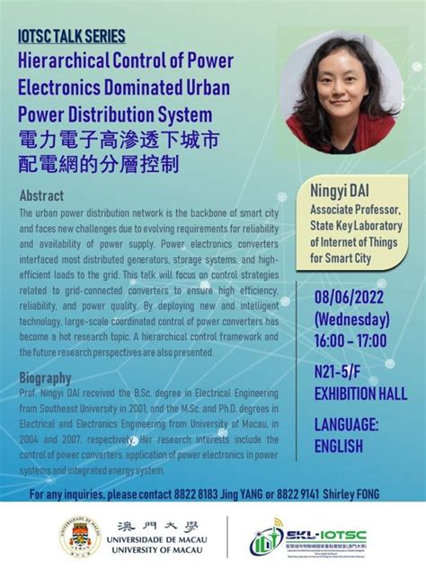 Iotsc Professor Talk Series Hierarchical Control Of Power Electronics Dominated Urban Power