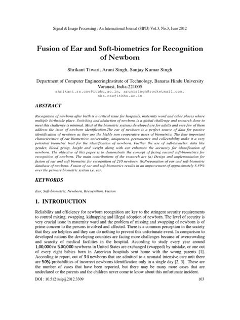 Pdf Fusion Of Ear And Soft Biometrics For Recognition Of Newborn Dokumentips