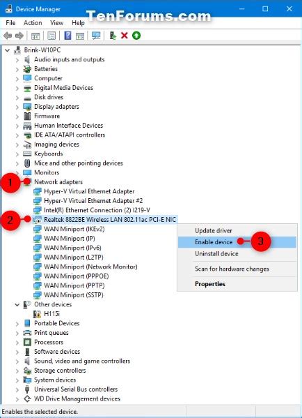 Enable Or Disable Network Adapters In Windows Tutorials