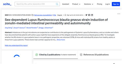 Sex Dependent Lupus Ruminococcus Blautia Gnavus Strain Induction Of Zonulin Mediated Intestinal