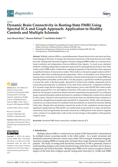 Pdf Dynamic Brain Connectivity In Resting State Fmri Using Spectral
