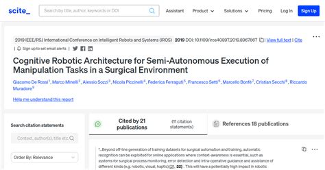 cognitive robotic architecture for semi autonomous execution of